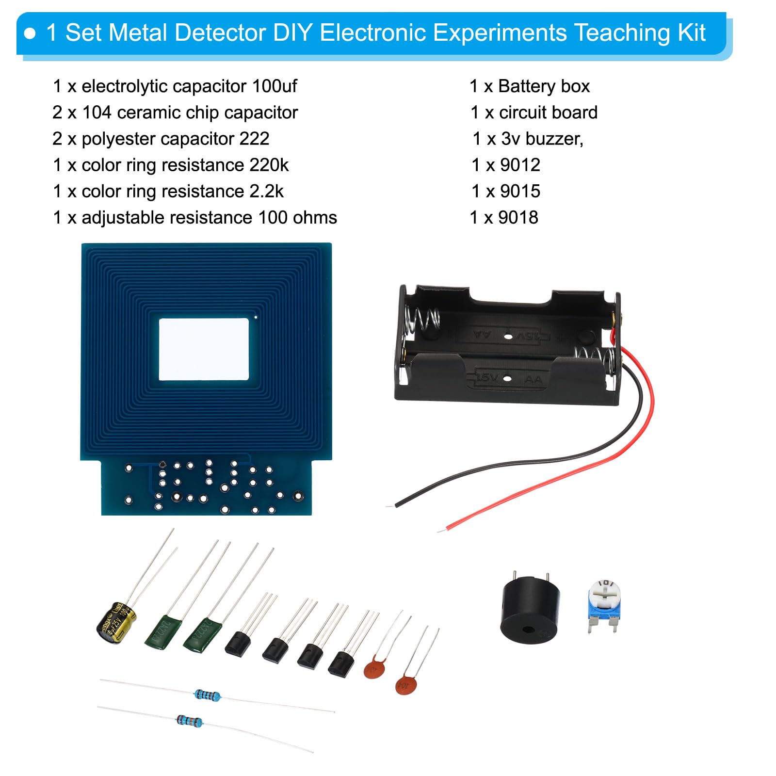 PATIKIL Soldering Practice Board, 1 Set Electronics Kit Prototype PCB Board DIY Welding Circuit ...