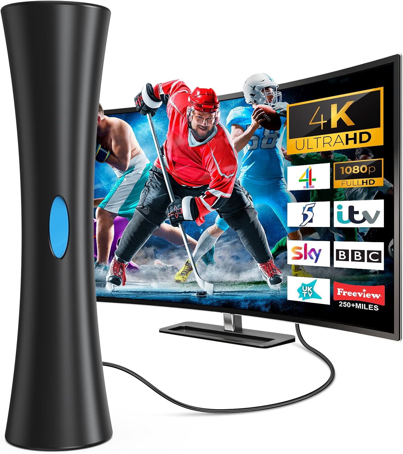 TV Aerial, 2023 Upgrade Digital Freeview Tv Aerial Indoor Outdoor UK ...