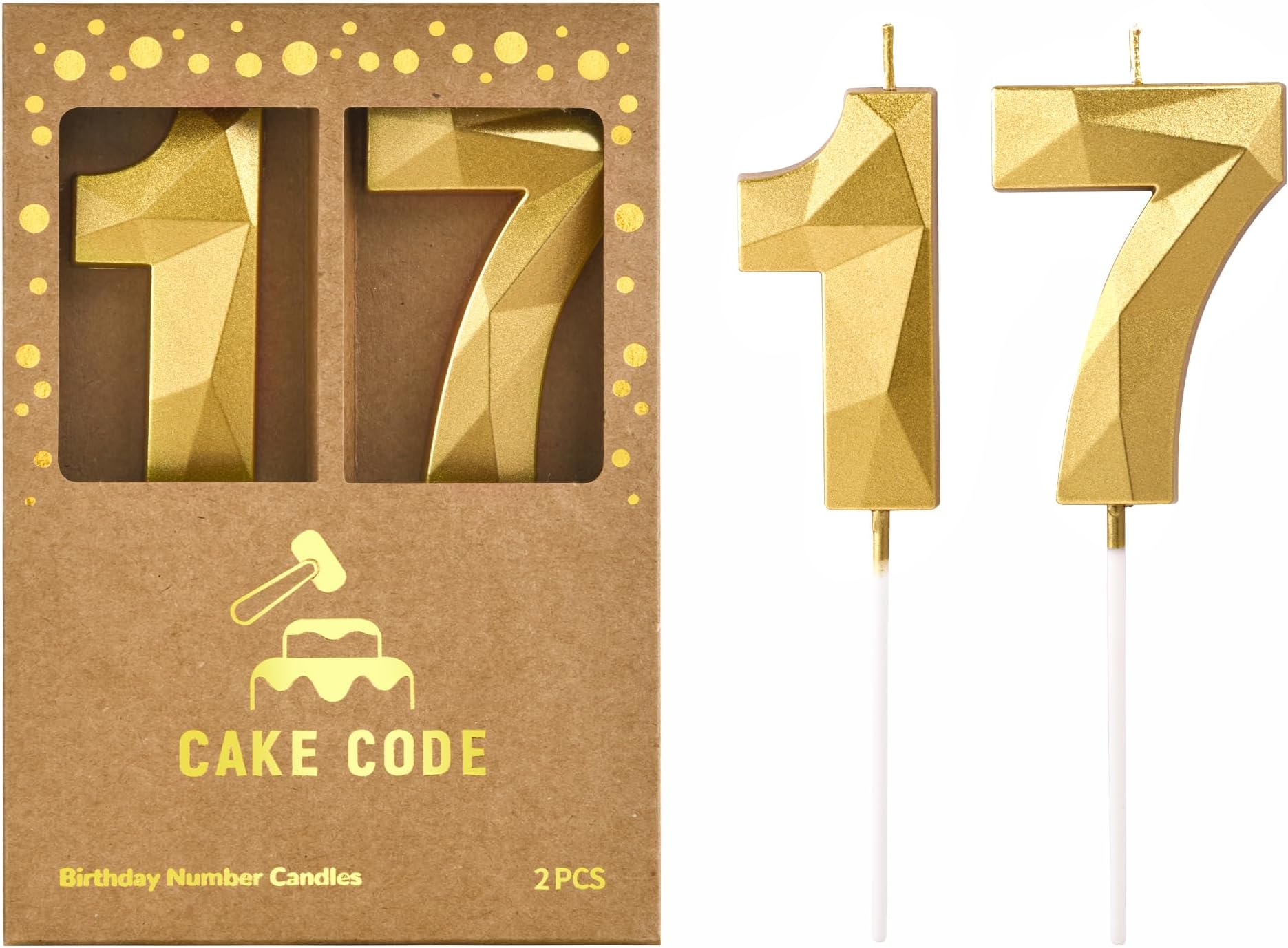 Amazon.com: 17th & 71st Birthday Candles for Cake, Black Number 17 71 ...