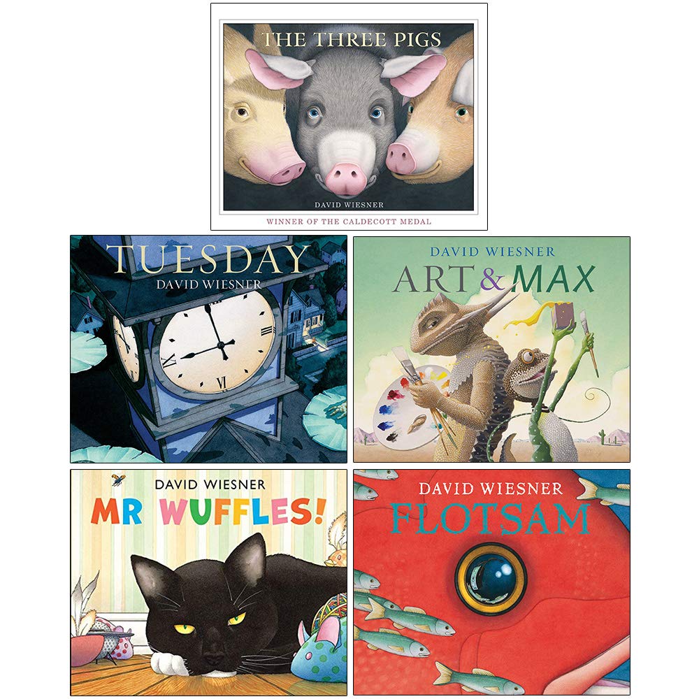 David Wiesner Collection 5 Books Set (The Three Pigs, Tuesday, Art and ...