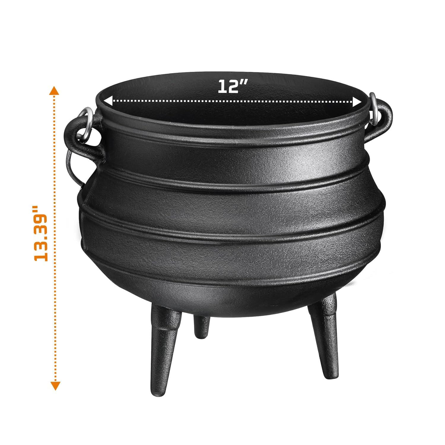 Snapklik.com : Bruntmor 12 Quart Cast Iron Dutch Oven Cauldron Pot ...