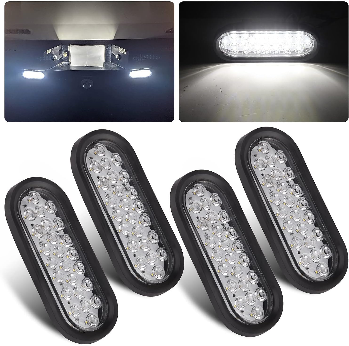 Amazon.com: NPAUTO 6" Oval LED Trailer Lights 24 White LED Reverse ...