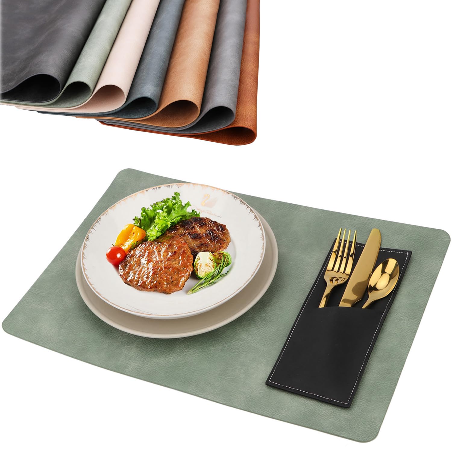 Amazon.com: Brosay Leather Placemats Set of 2 Thanksgiving Christmas ...