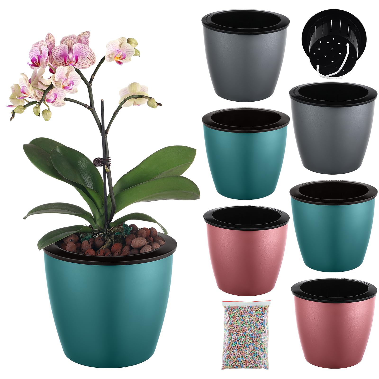 Snapklik.com : Planterhoma 6.7 Inch Self Watering Pots For Indoor ...