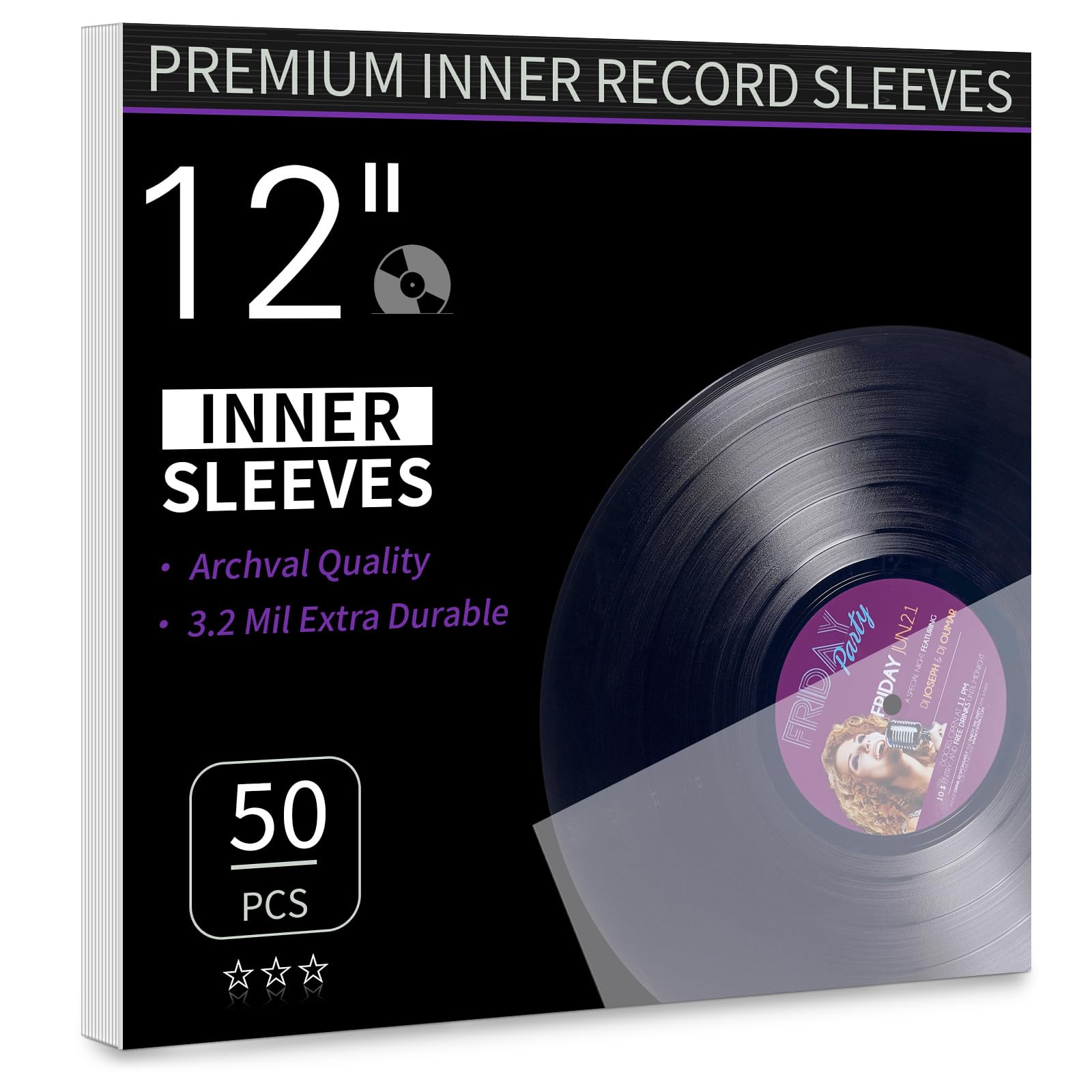 Amazon.com: Vinyl Record Inner Sleeves, 50 Anti Static 12" LP Vinyl ...
