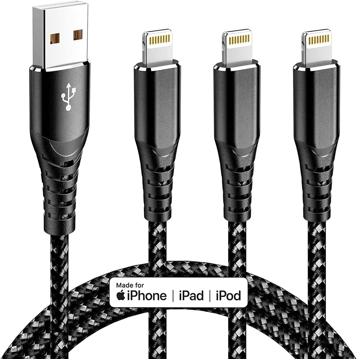 Amazon.com: MenoSupp Certified Charger Cable 3 Pack 6ft Nylon Braided ...