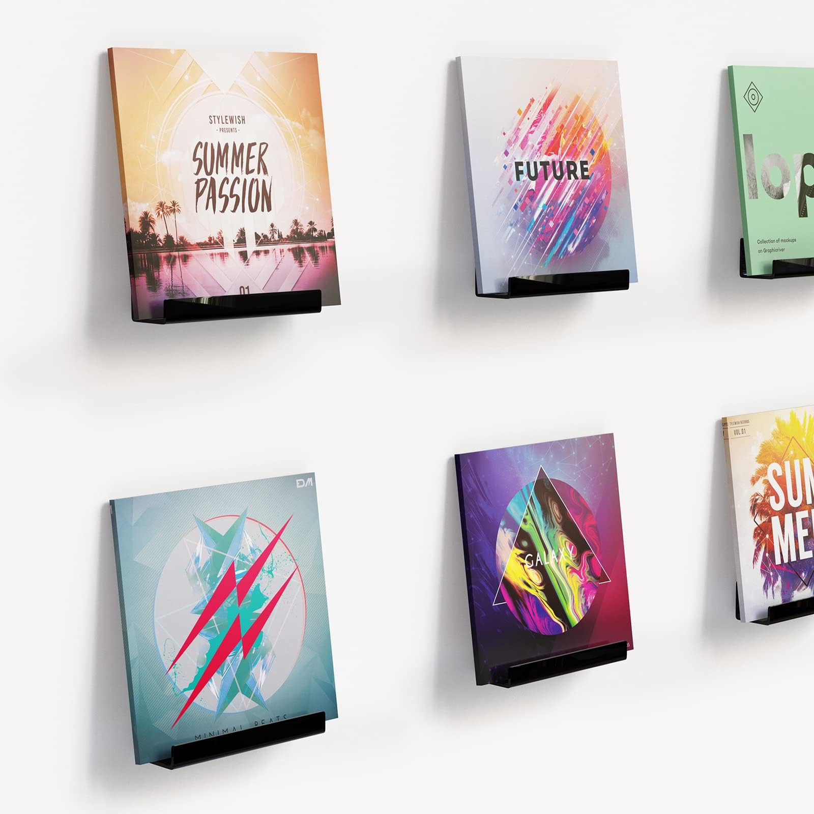 Amazon.com: ZYESF Acrylic Vinyl Record Floating Shelves 6 Pack, Acrylic ...