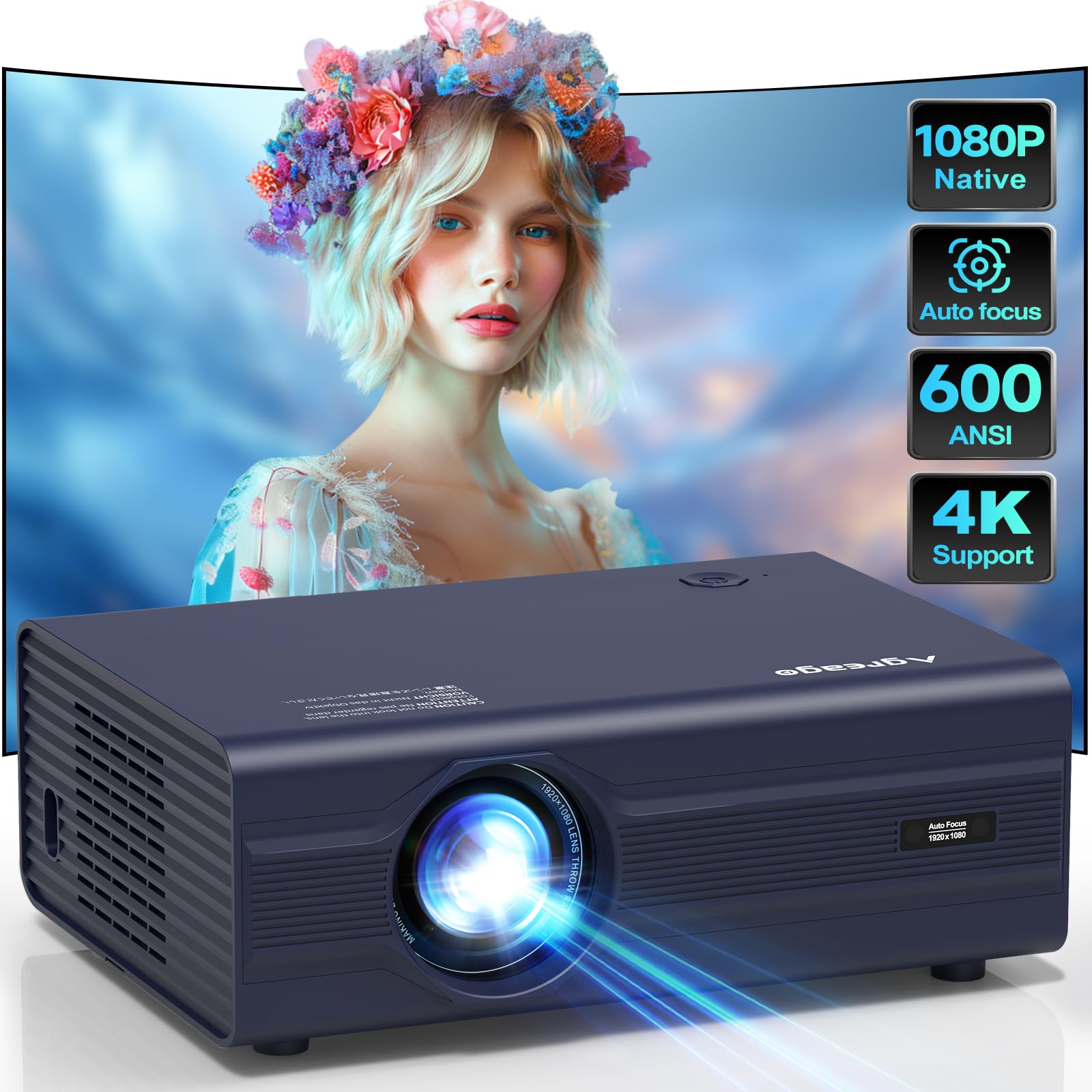 Amazon.com: [Auto Focus/Keystone] Projector with WiFi 6 and Bluetooth 5 ...