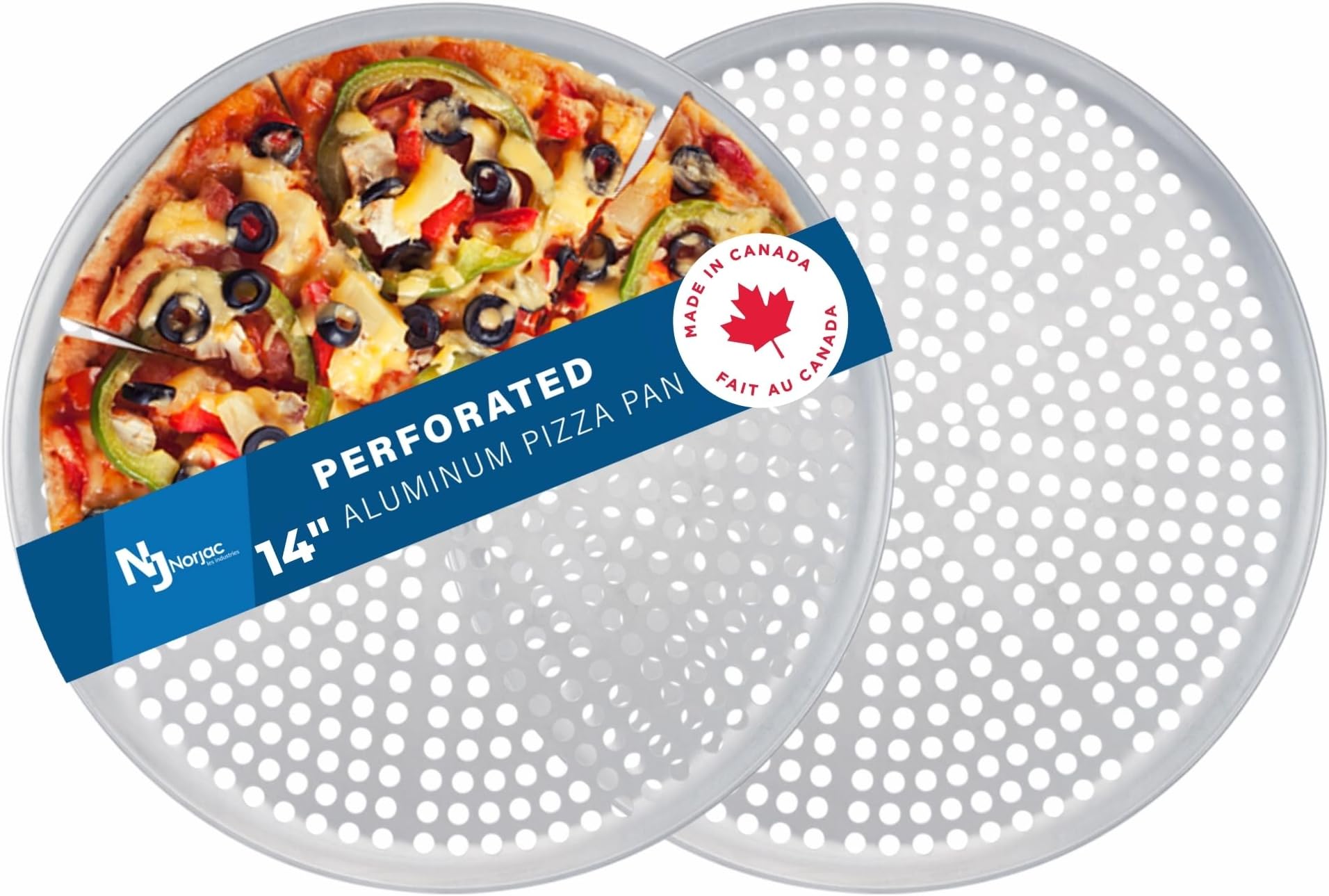 Amazon.com: Norjac Pizza Pan with Holes 14 inch, 1 Pack, Perforated ...