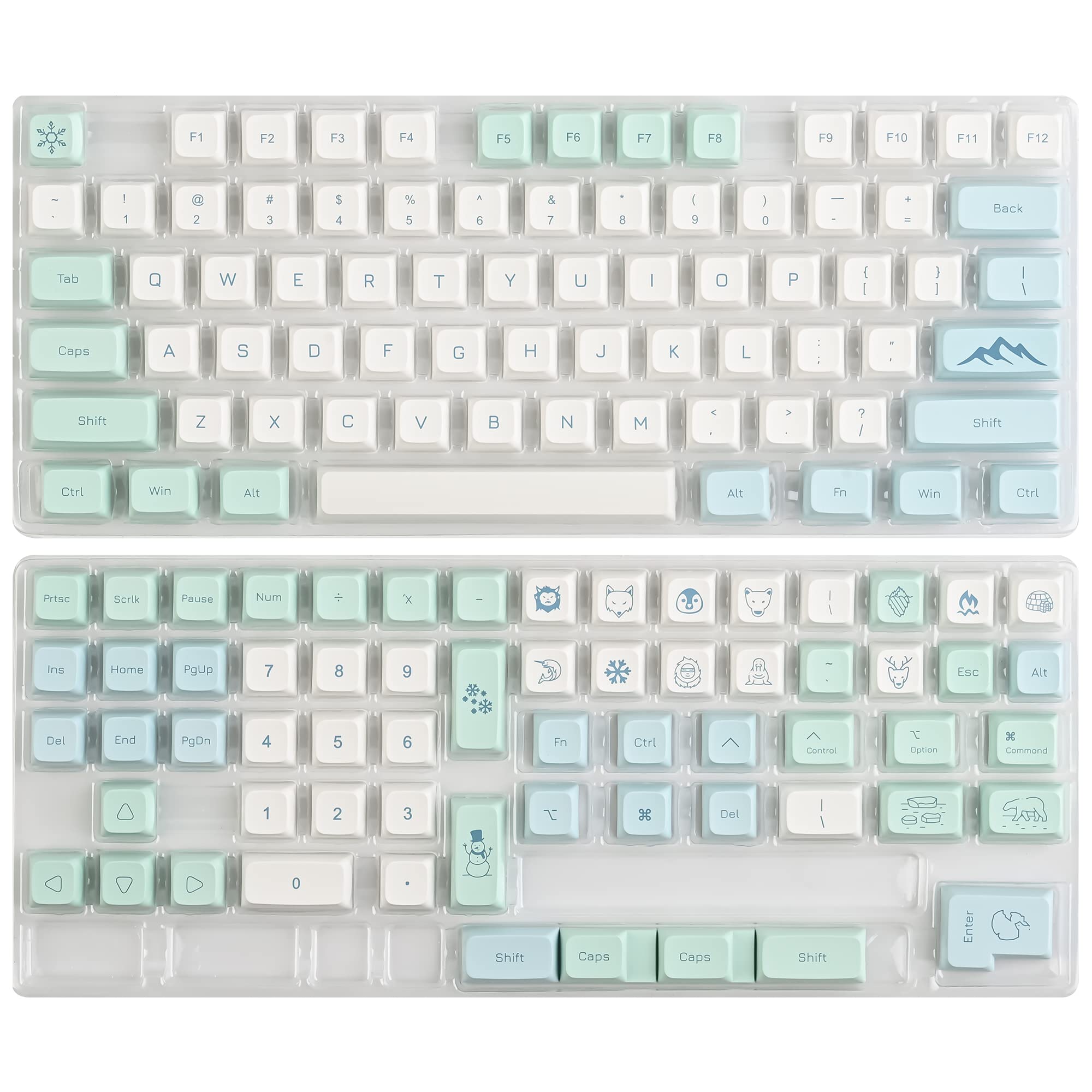 Snapklik.com : XDA PBT Key Cap, 133 Keys Dye Sublimation Glacier White ...