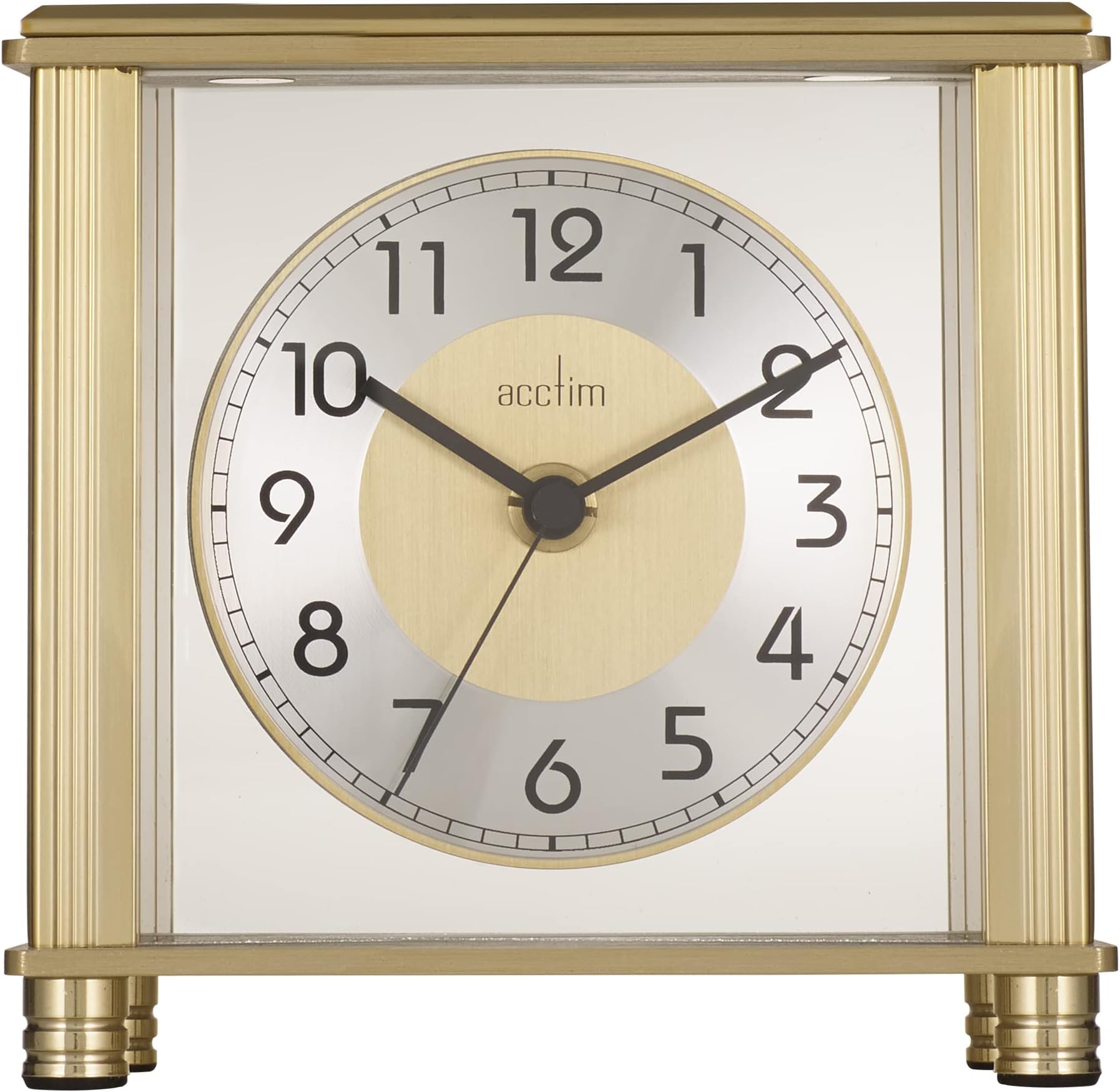 Acctim Hampden Mantel Clock Quartz Metal & Glass Floating Effect Energy ...