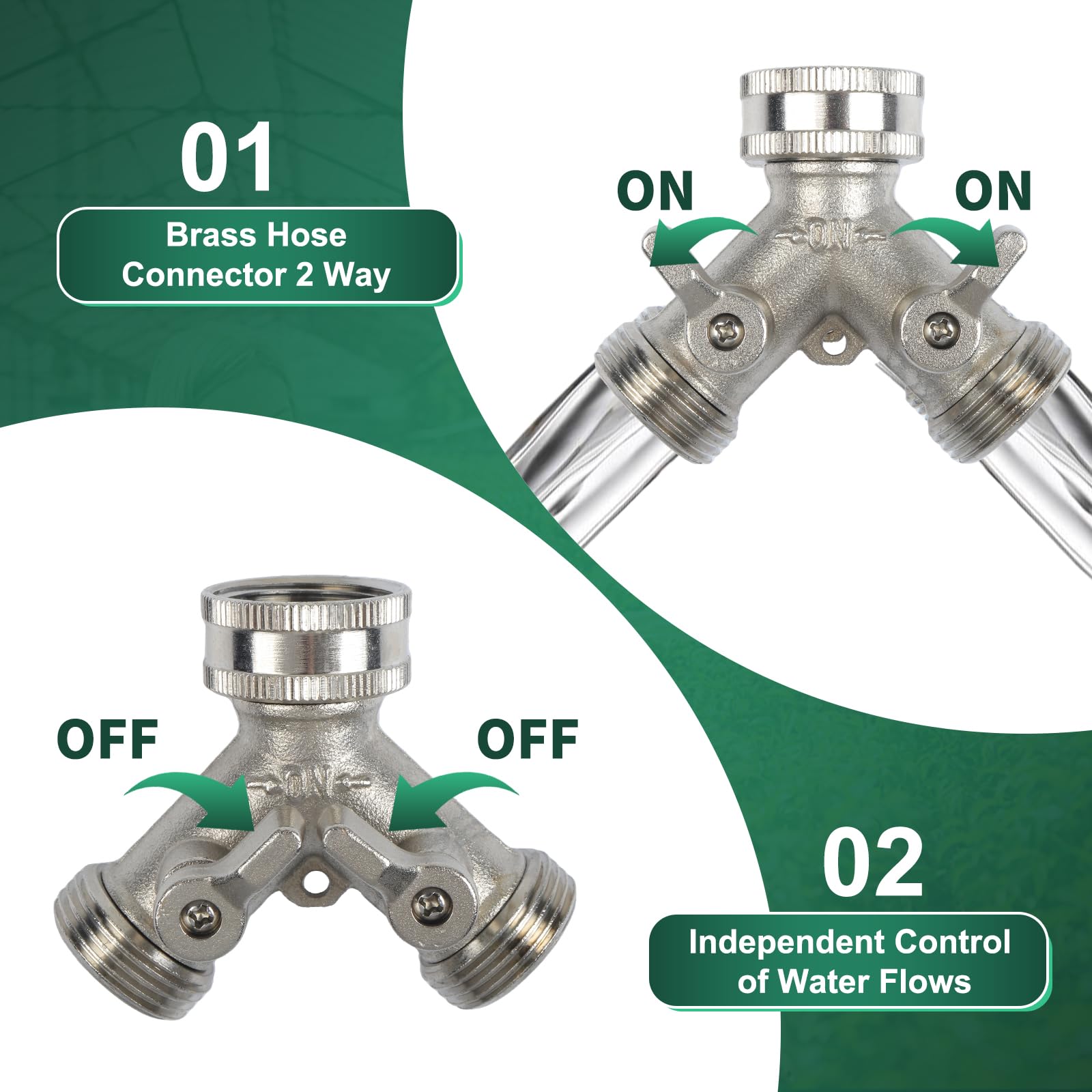Brass Hose Connector 2 Way: 3/4″ Hose Pipe Connector, Y Garden Hose ...