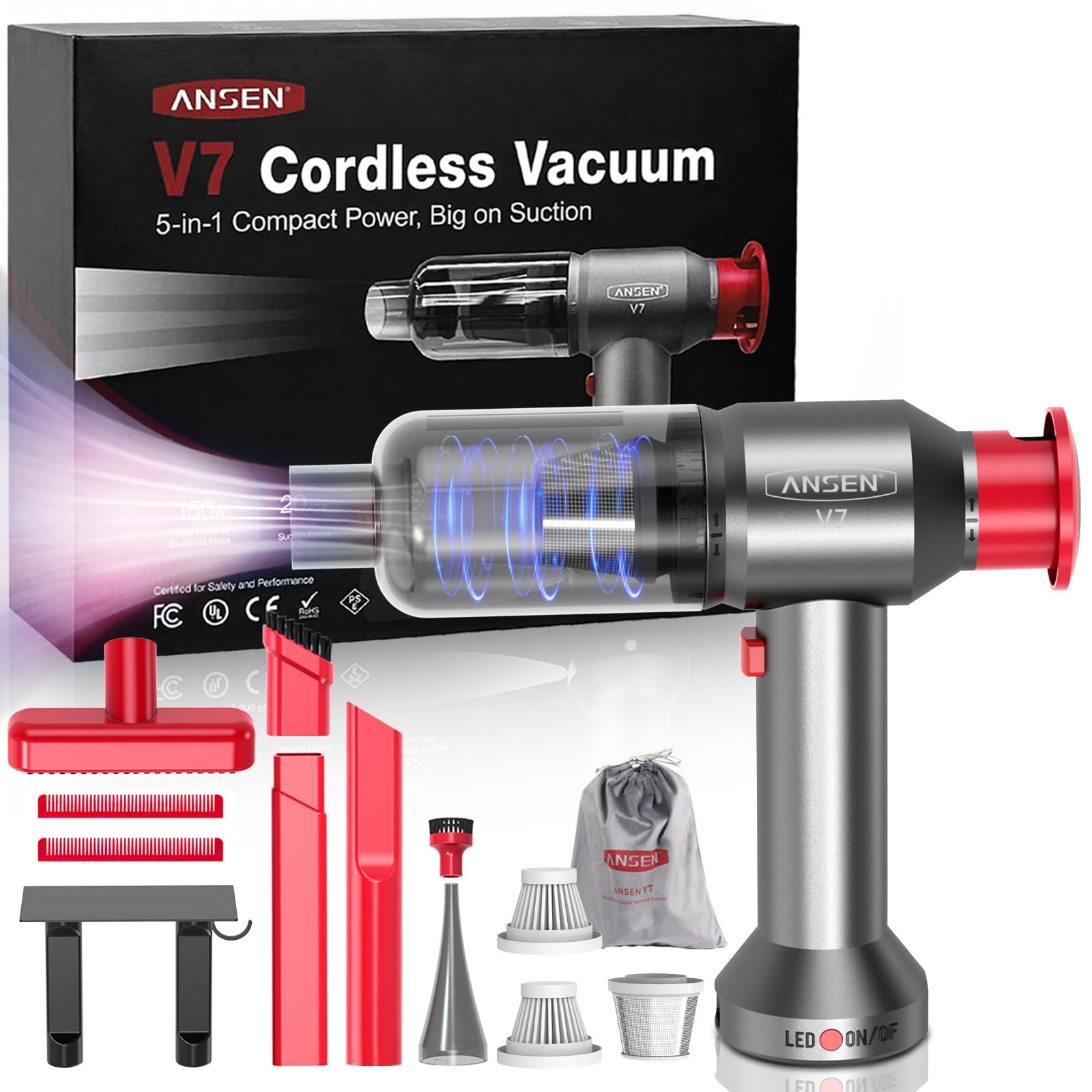 Amazon.com: Ansen Car Vacuum Cleaner Portable, 21000PA & 13000PA High ...