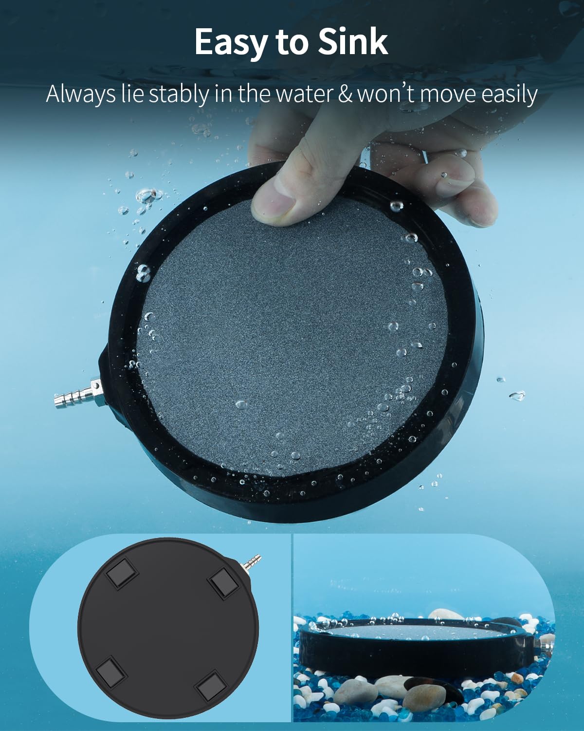 Snapklik.com : Aquarium Air Stone Disc For Air Pump 5 Inch Fish Tank ...