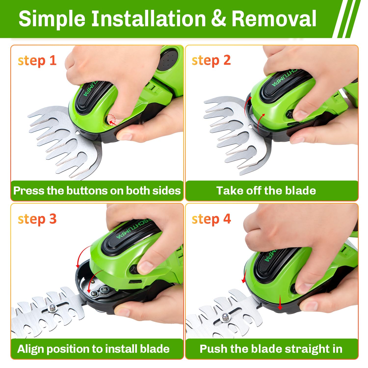 Snapklik.com : 24V 1260-RPM Cordless Grass Shears, 2-in-1 Mini Hedge Trimmer Cordless, Handheld ...