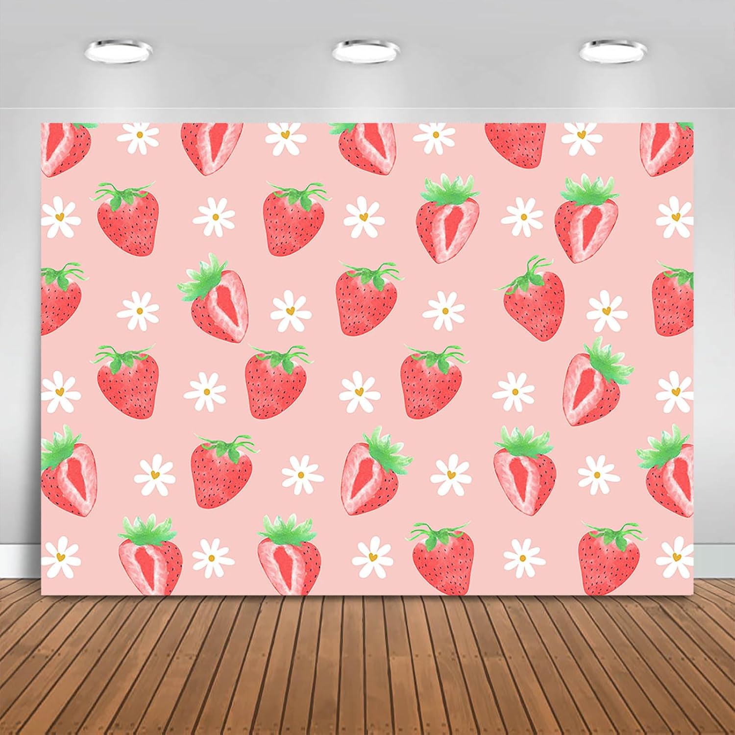 Amazon.com : Fitumiw Strawberry Backdrop 7x5ft Sweet Pink Baby Shower ...