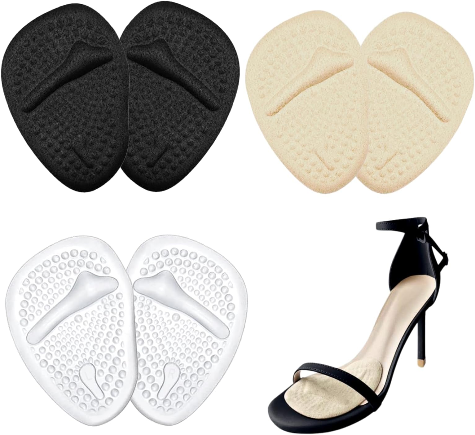 Amazon.com: Metatarsal Pads 4 Pcs Ball of Foot Cushions for Rapid Pain ...