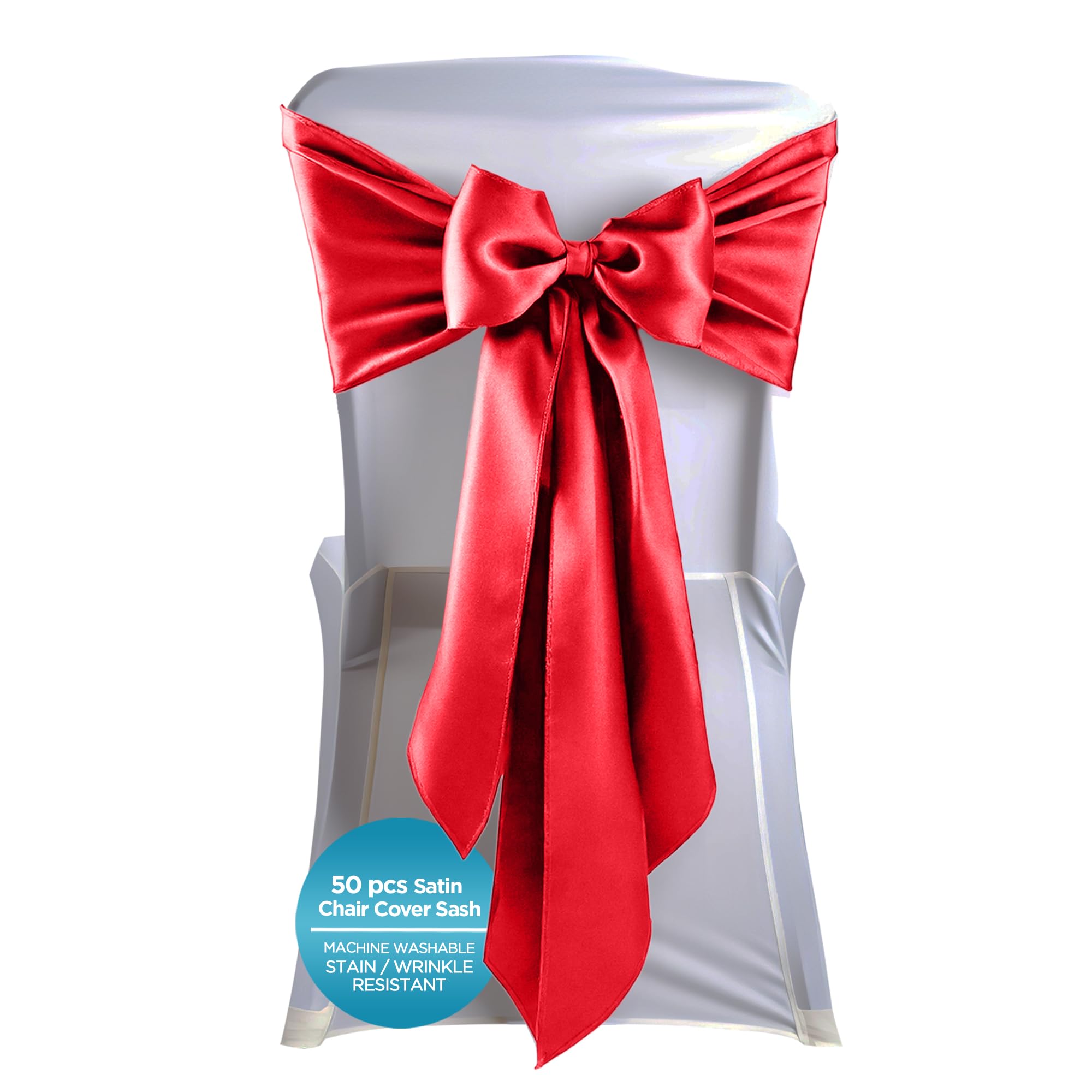 Amazon.com: Satin Bow Sash Chair Cover Decoration - Elegant Sashes for ...