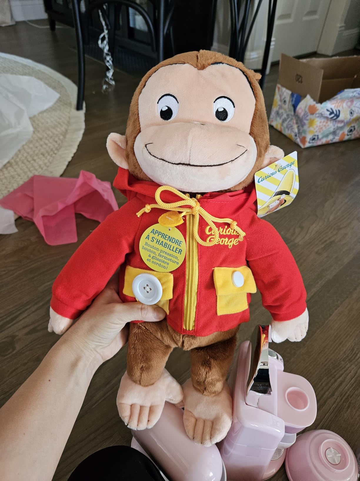 Amazon.com: KIDS PREFERRED Curious George Learn to Dress Monkey Stuffed ...