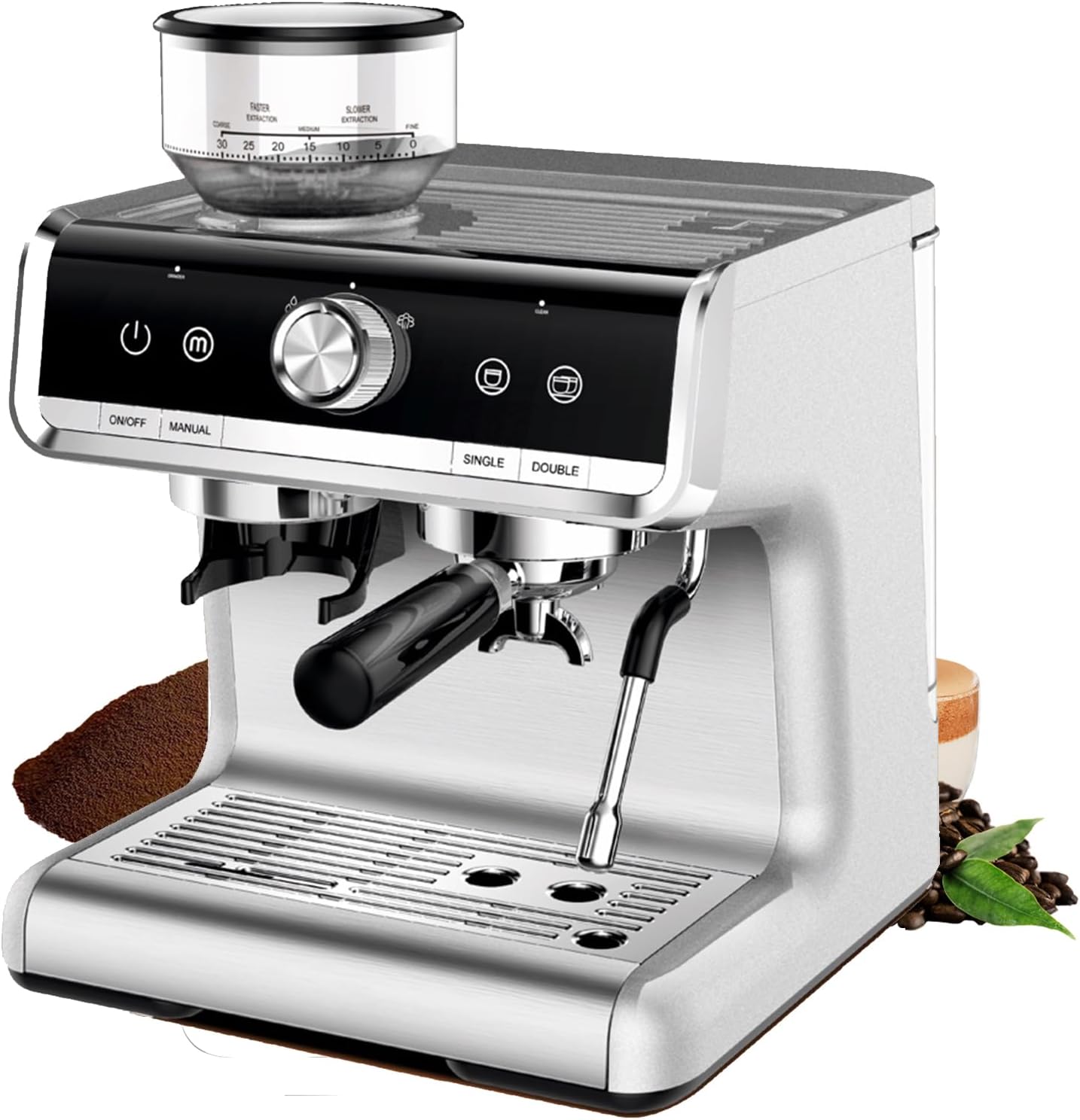 Amazon.com: KIMORE Espresso Machine with Grinder - Brushed Stainless ...