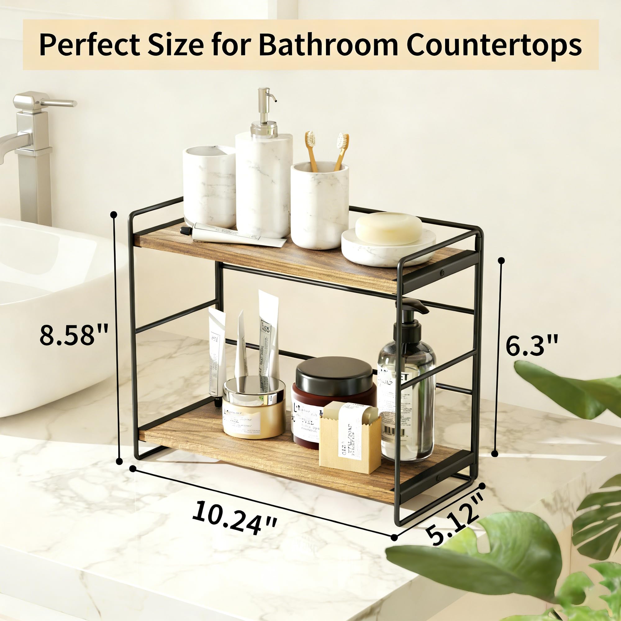 Snapklik.com : SRIWATANA 2 Pack Bathroom Counter Organizer, 2 Tier ...