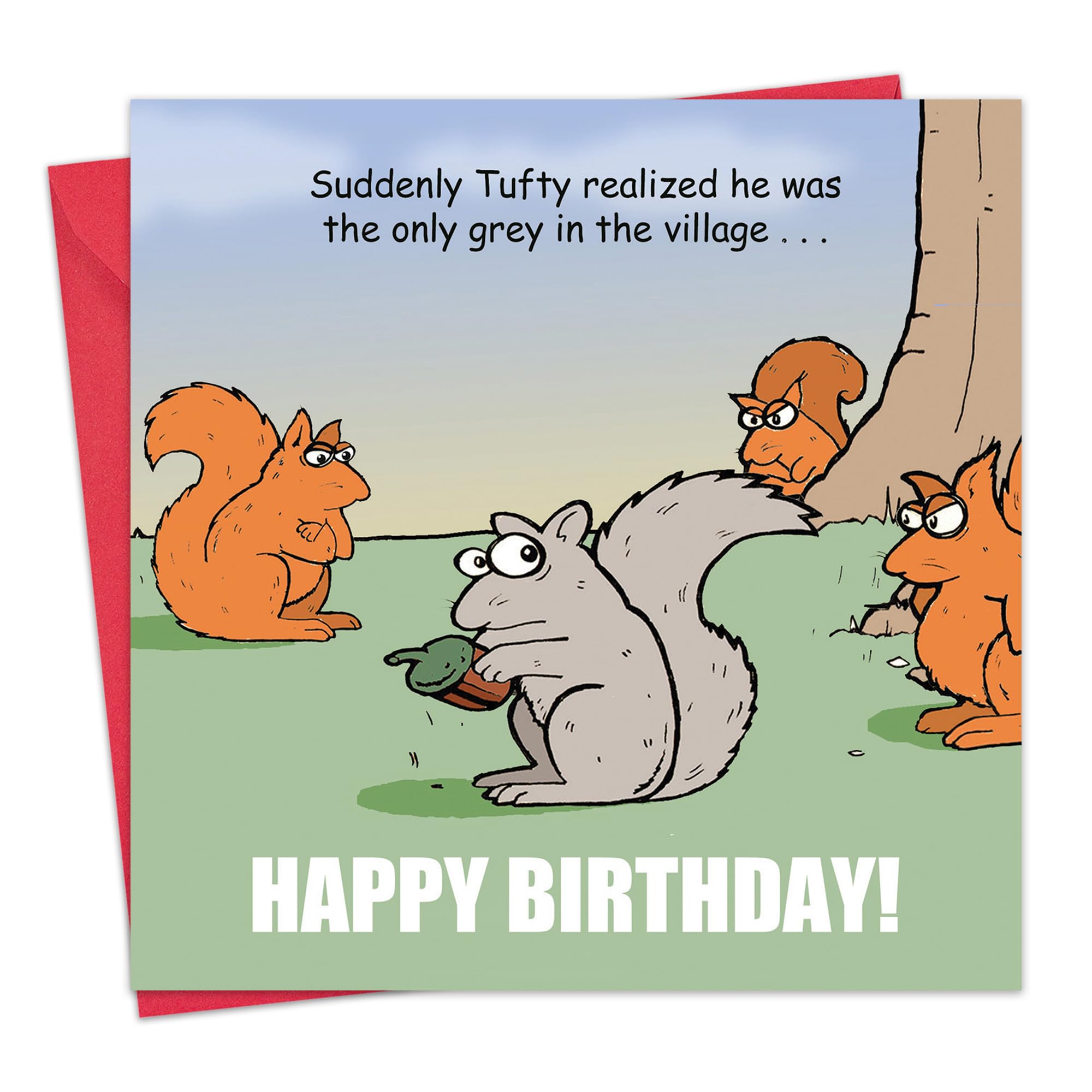 Twizler Funny Birthday Card With Squirrels Happy Birthday Card Humour ...