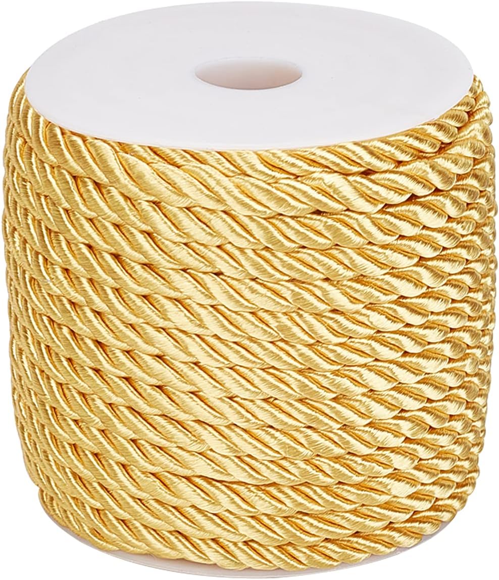 Amazon.com: 3mm Gold Satin Finished Braided Nylon Cord Sold per 32foot