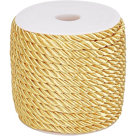 Amazon.com: PH PandaHall 59 Feet 5mm Gold Twine Cord Rope 3 Braided ...