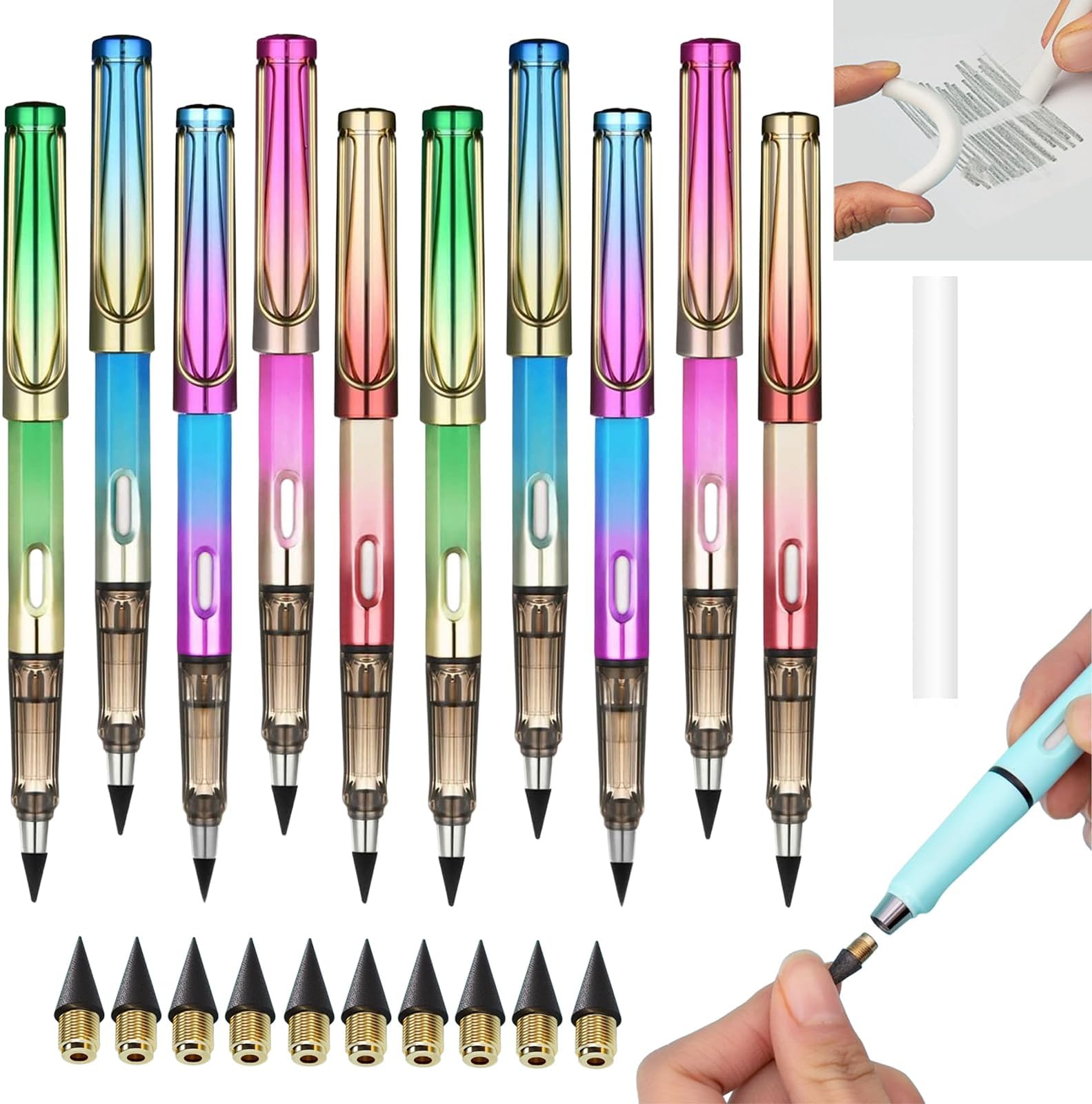 ATBEAMEN 10 Sets Inkless Everlasting,Tree-Friendly Cute Forever Pencil ...