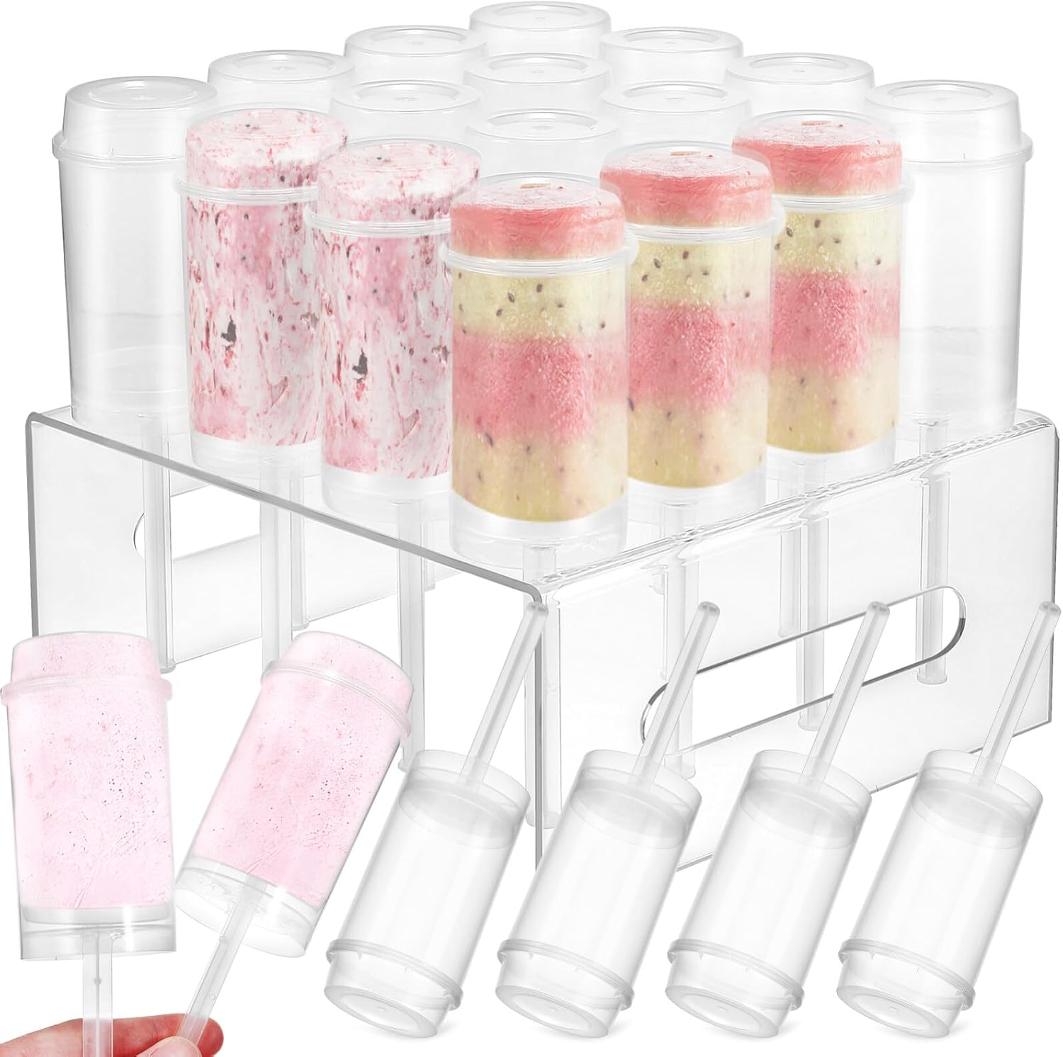 Amazon.com: Luxshiny 16 Hole Push Pop Cake Stand and 20 Packs Push up ...