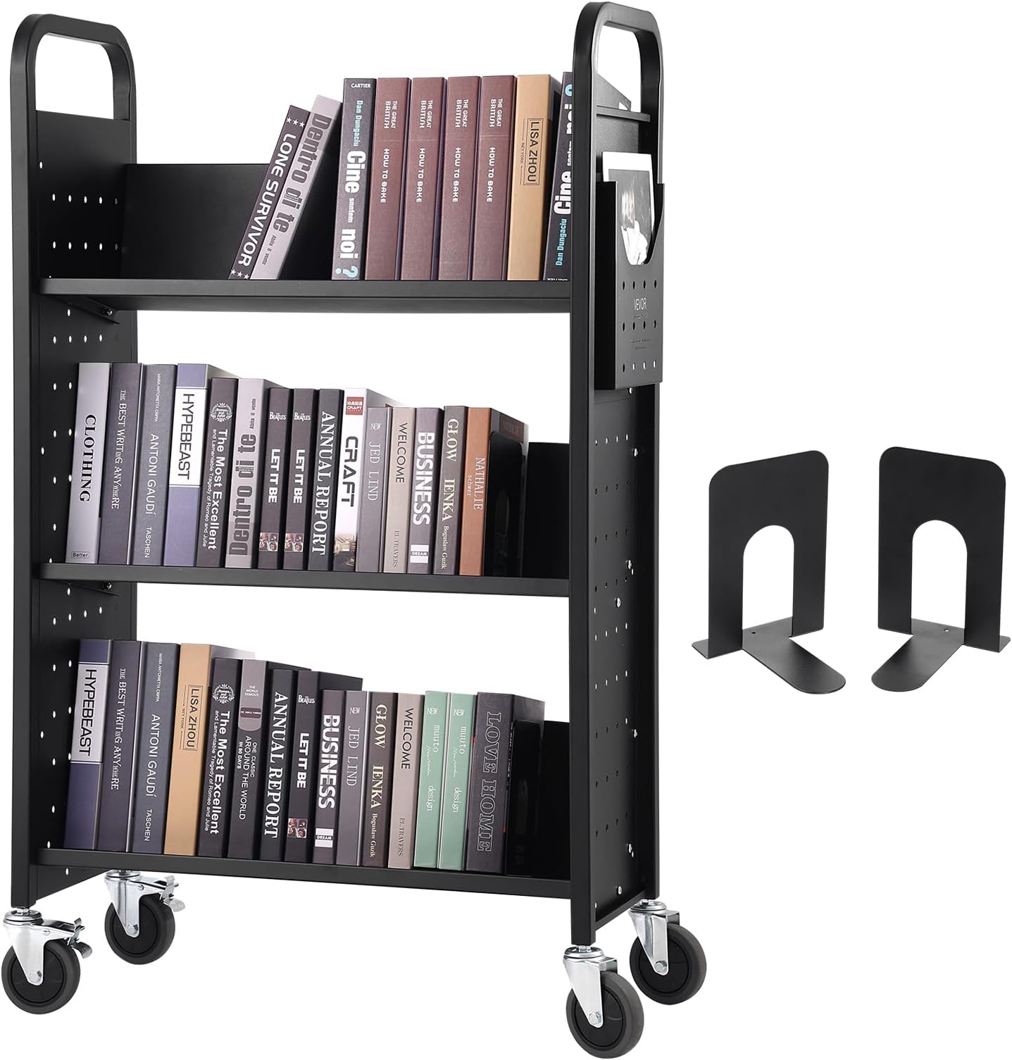 Amazon.com : Hirsh Rolling Library or Home Office Single-Sided Sloped ...