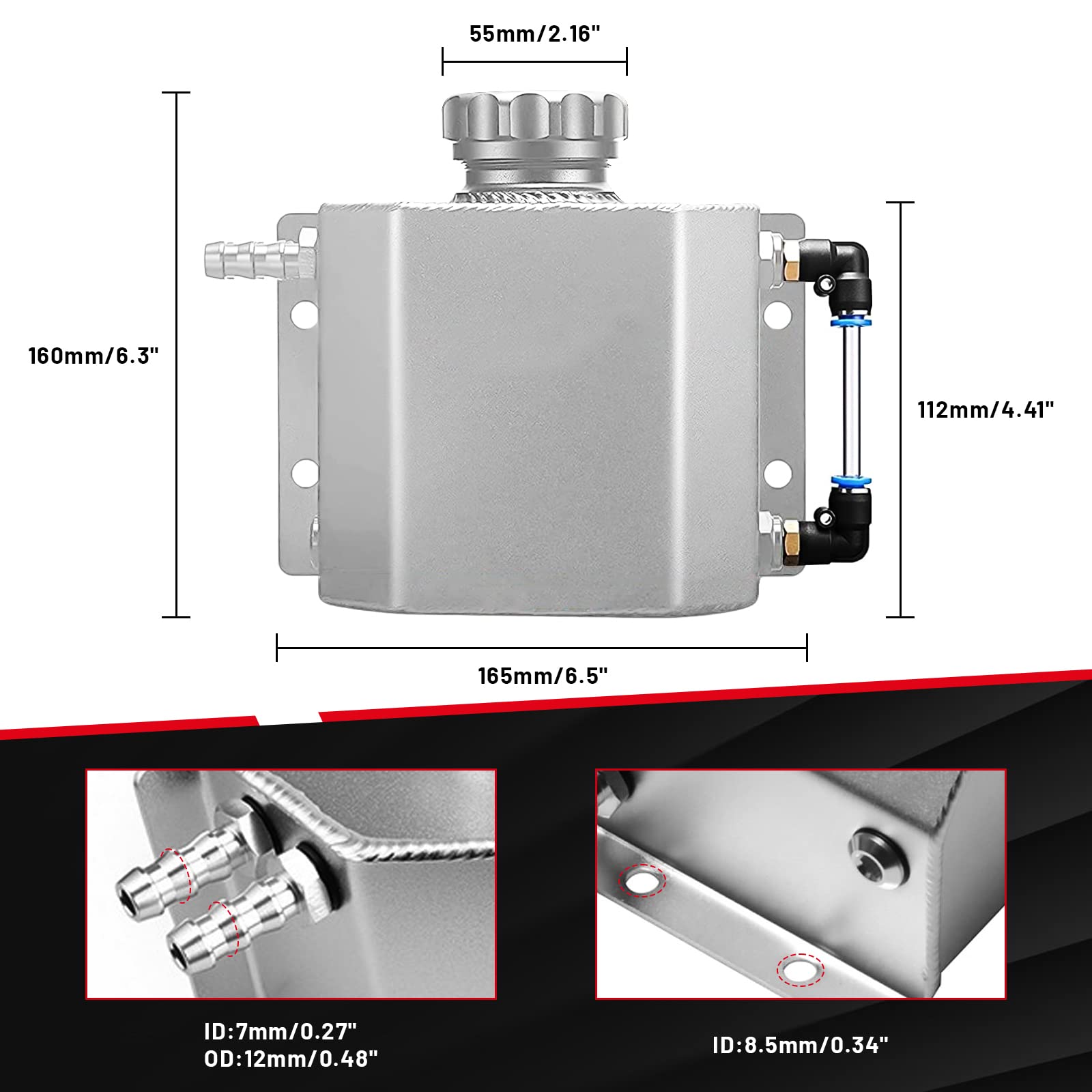 Snapklik.com : 1L Universal Coolant Radiator Tank,Overflow Tank ...