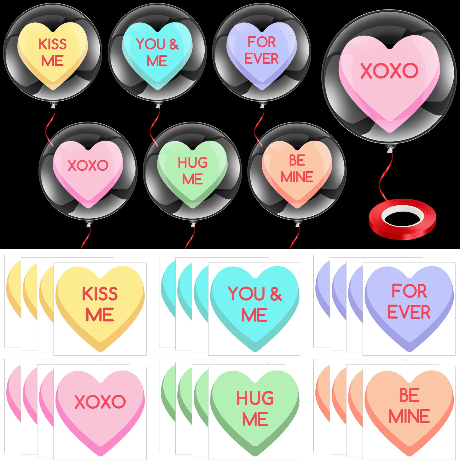 Leyndo 72 Valentines Day Bobo Balloon Decorations Include 48 Pcs 20 ...