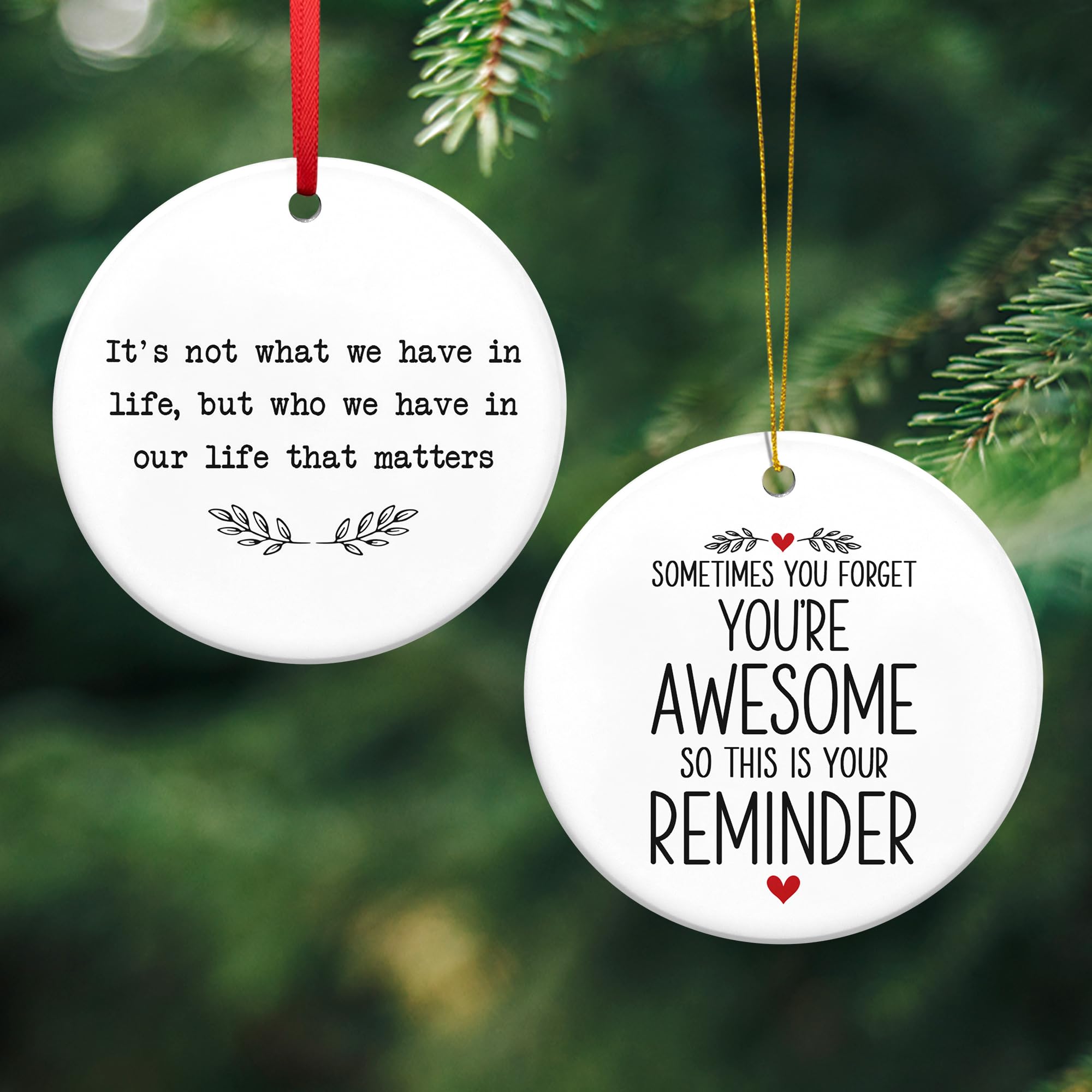 Amazon.com: Inspirational Gift Set - Pack of 2 Ceramic Ornaments ...