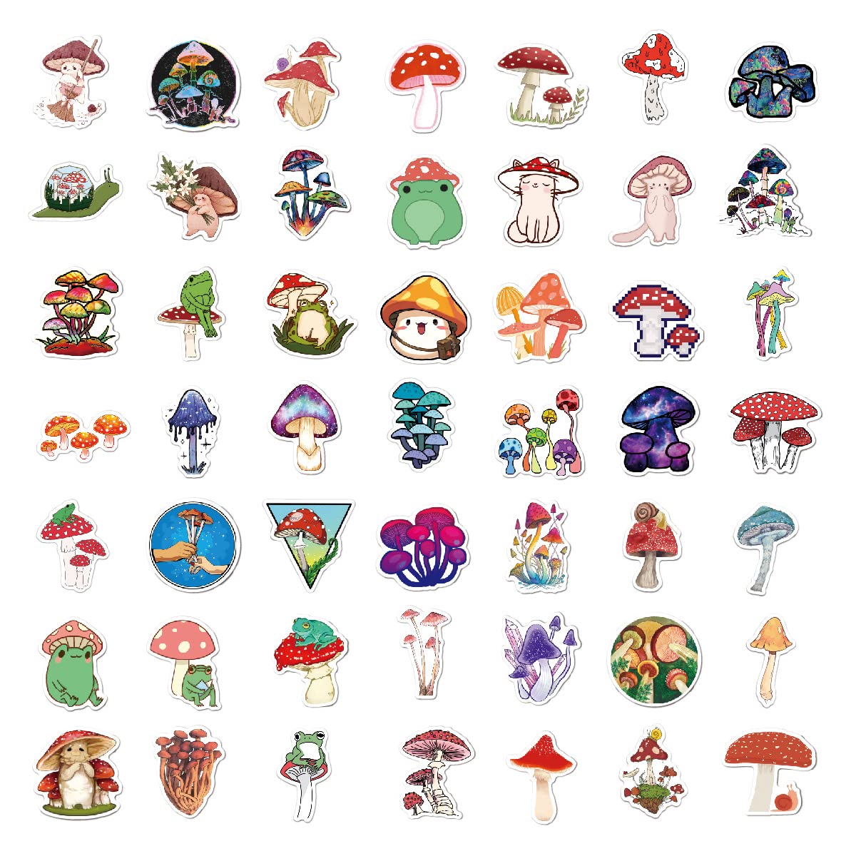 Snapklik.com : REHERO Mushroom Stickers Set, 100pcs Vinly Waterproof ...