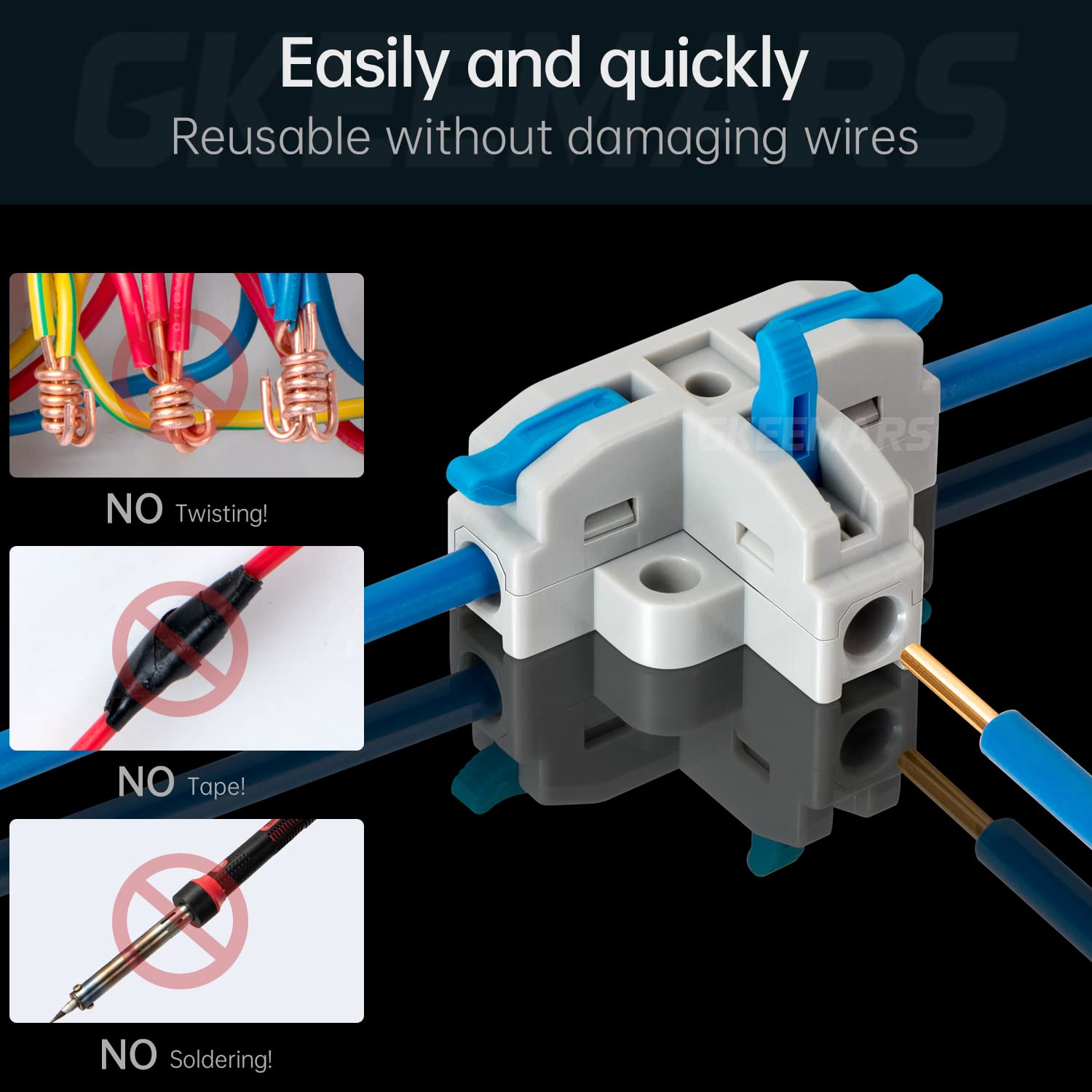 Snapklik.com : GKEEMARS 20Pcs 3 Way T-Shape Connectors For Wiring ...