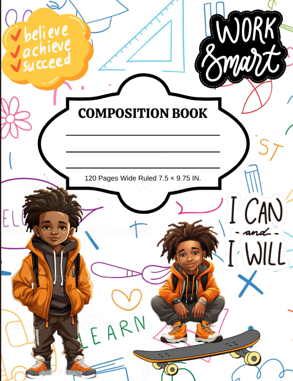 Composition Notebook: Black Kids Graphics, Cool Teen Boy, Back to ...