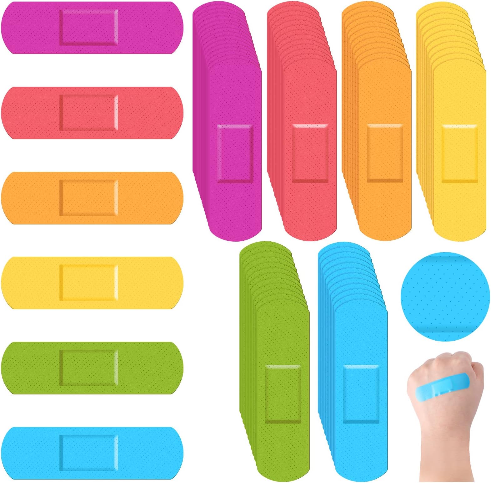 Amazon.com: Yinder Kids Bandages Bulk Colorful Flexible Bandages Neon ...