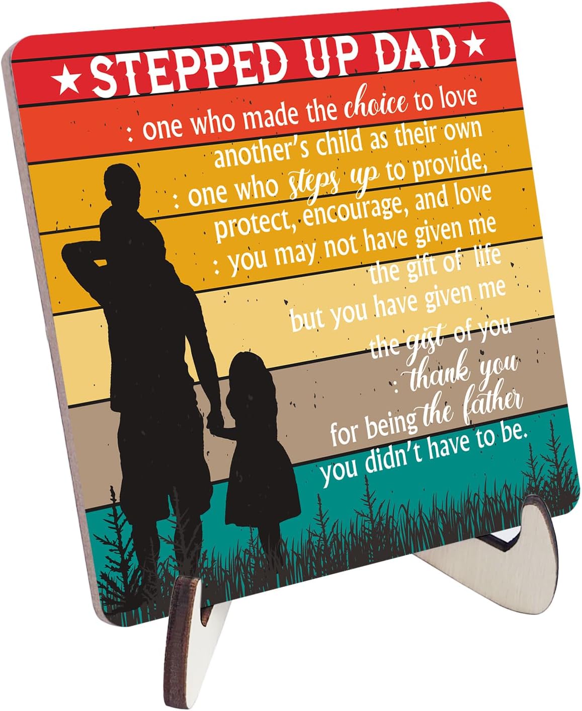 Amazon.com: Stepped Up Dad Gifts for Step Dad,Desk Sign Gifts From ...