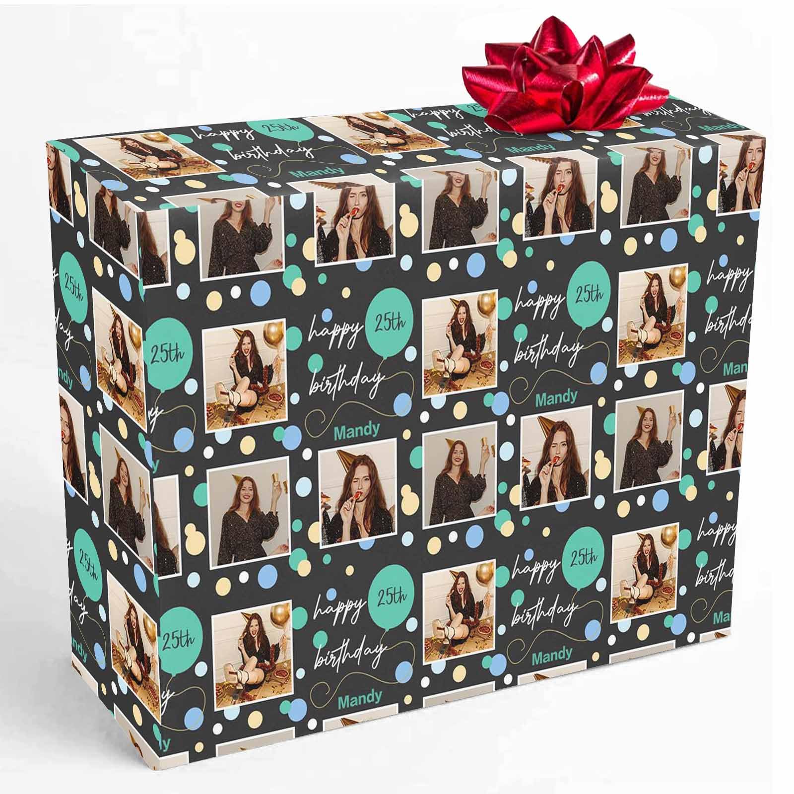 Amazon.com: COLORSFORU Personalized Happy Birthday Wrapping Paper with ...