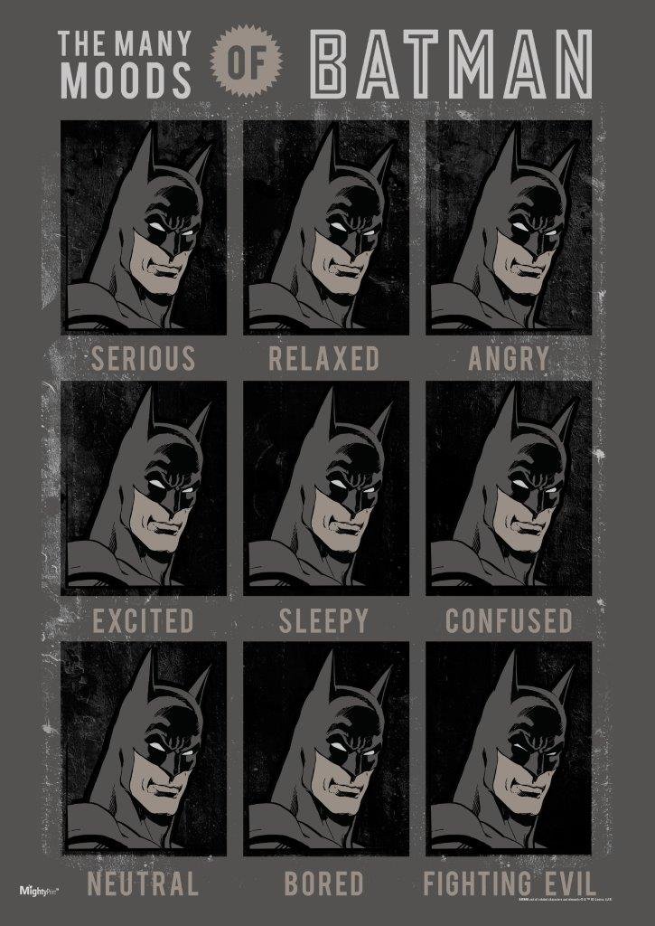 Amazon.com: MIGHTYPRINT DC Comics – Batman – The Many Moods of Batman ...