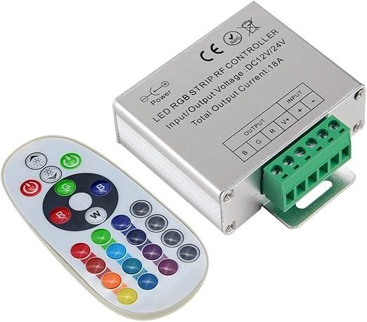 DC 12V-24V 18A LED Lights Controller 24Key RGB Remote Controller for ...