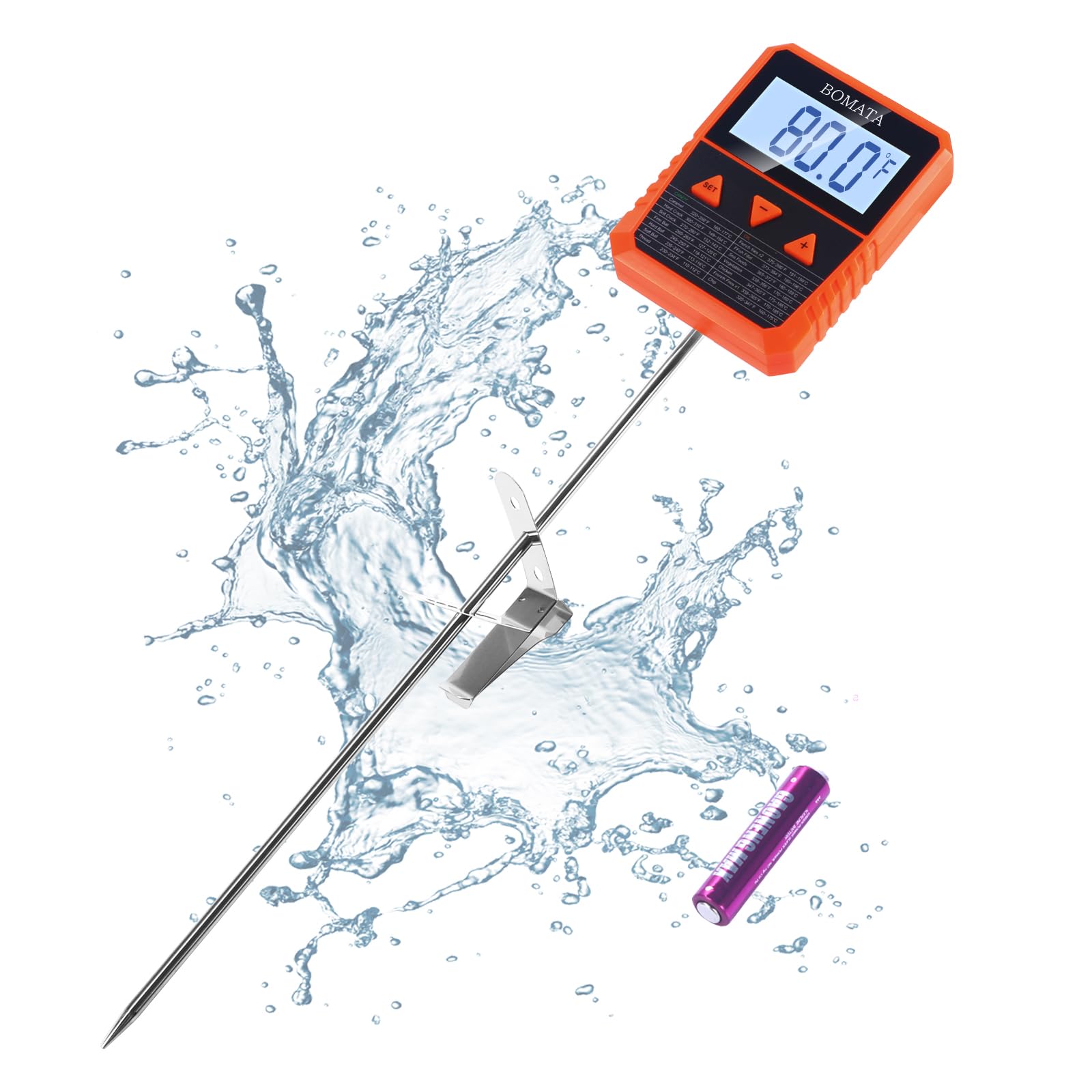 Amazon.com: BOMATA 9" Probe Waterproof & Programmable Candy Thermometer ...