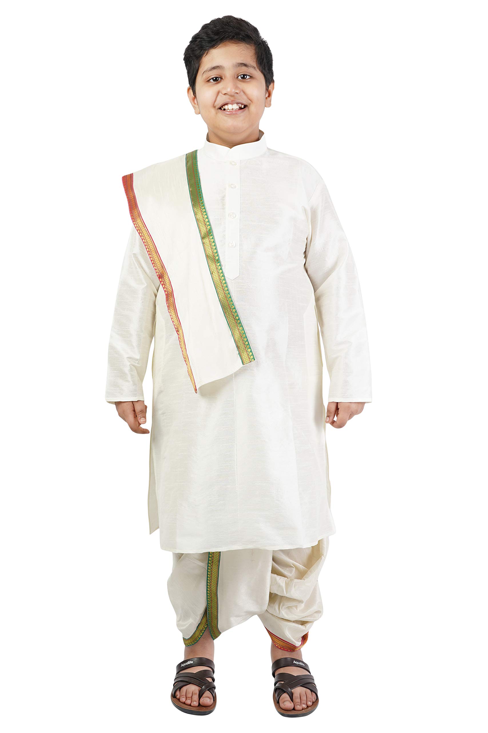 Buy Kids Silk Dhoti Kurta Set Indian Traditional Festive Ethnic Fancy ...