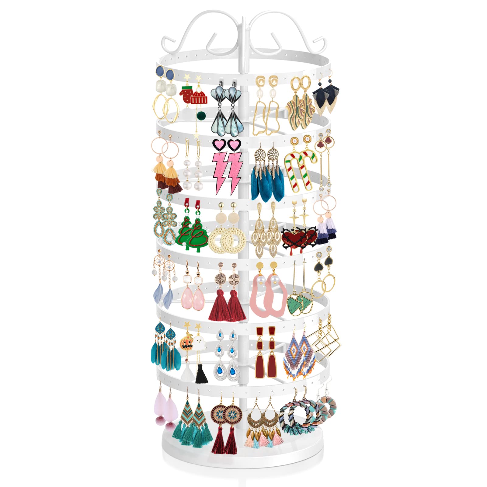 Amazon.com: iDavosic.ly 6 Tier Metal Rotating Earring Holder Organizer ...