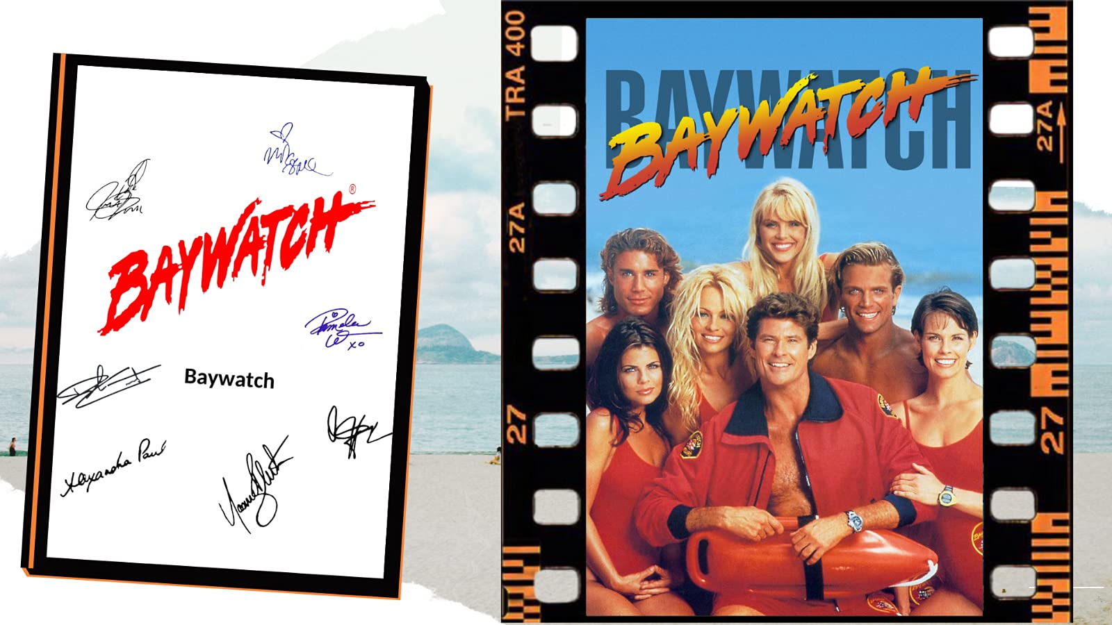 Baywatch Tv Series Poster And Autograph Signed Print David Hasselhoff ...
