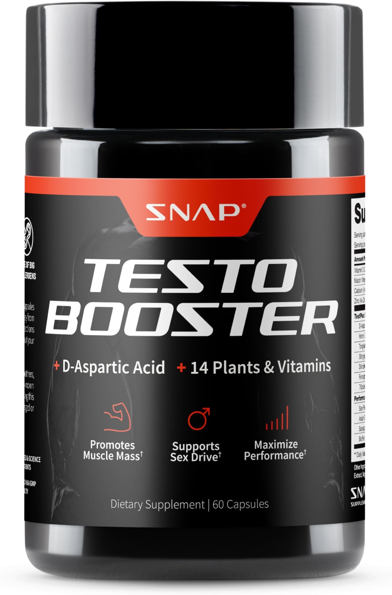 Amazon.com: Snap Testosterone Booster for Men - Promotes Muscle Growth ...