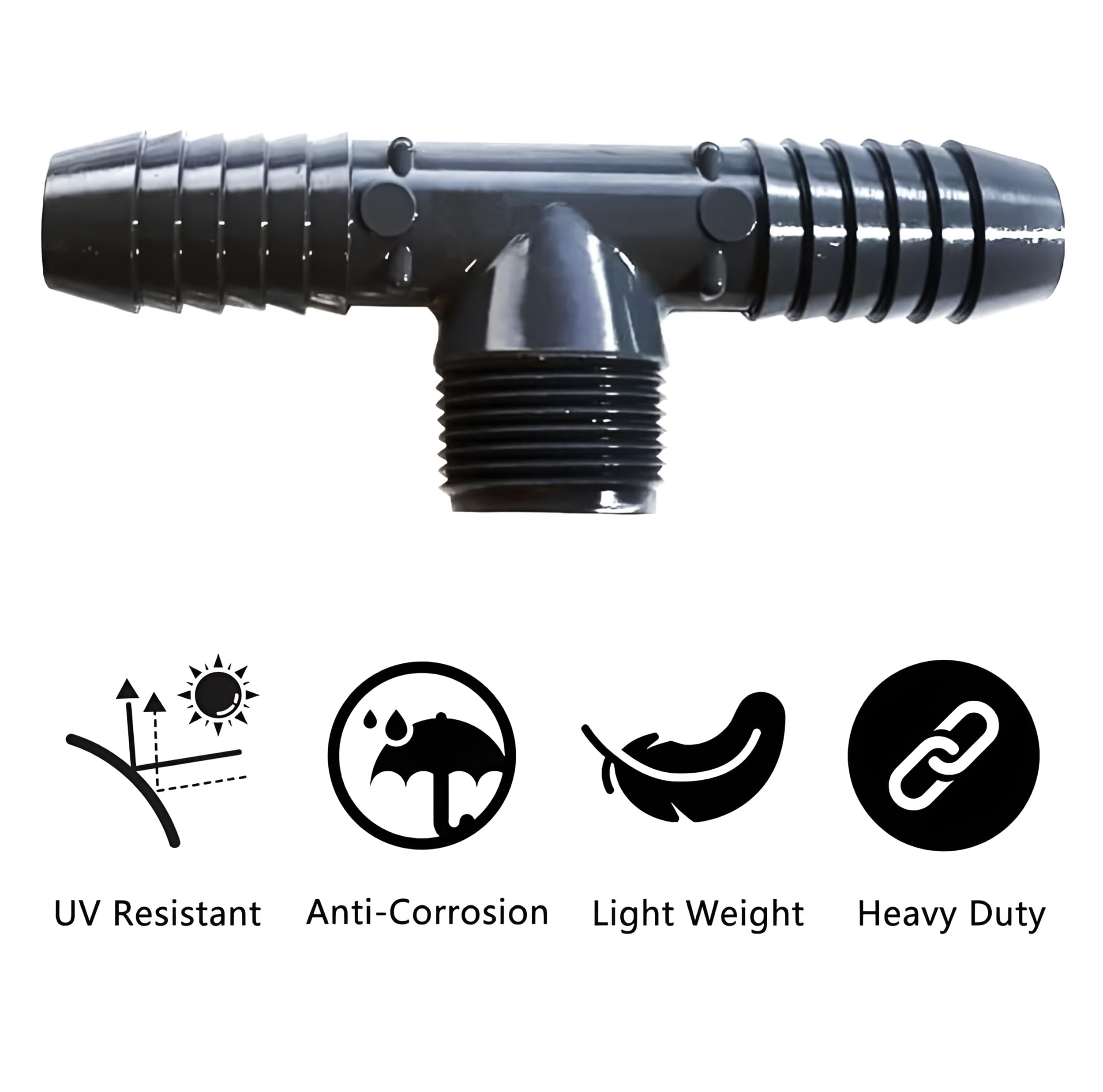 Snapklik.com : PVC Barbed Tee Fitting - 3/4 PVC Tee Barb Fitting - 3/4 ...