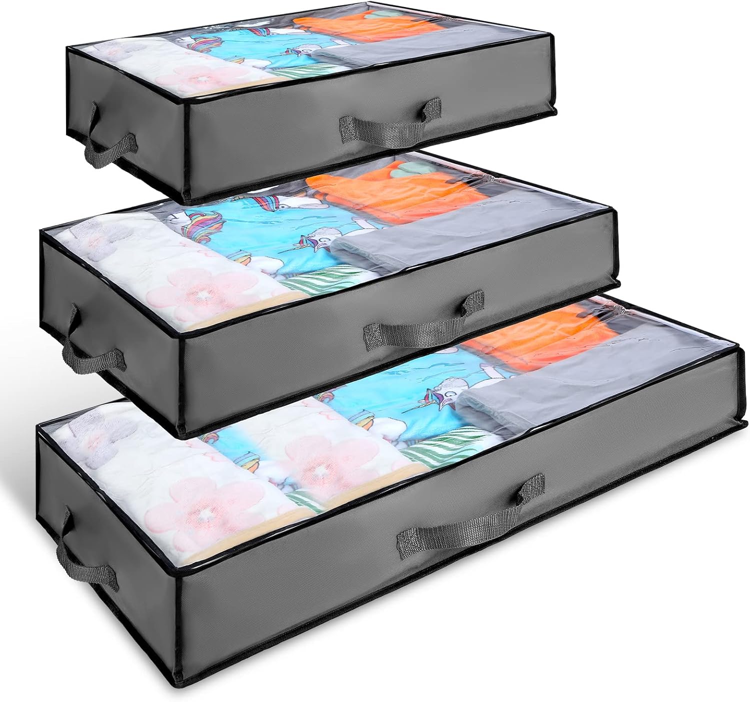 Amazon.com: Maitys 8 Pcs Underbed Storage Bags 3 Size Foldable Underbed ...