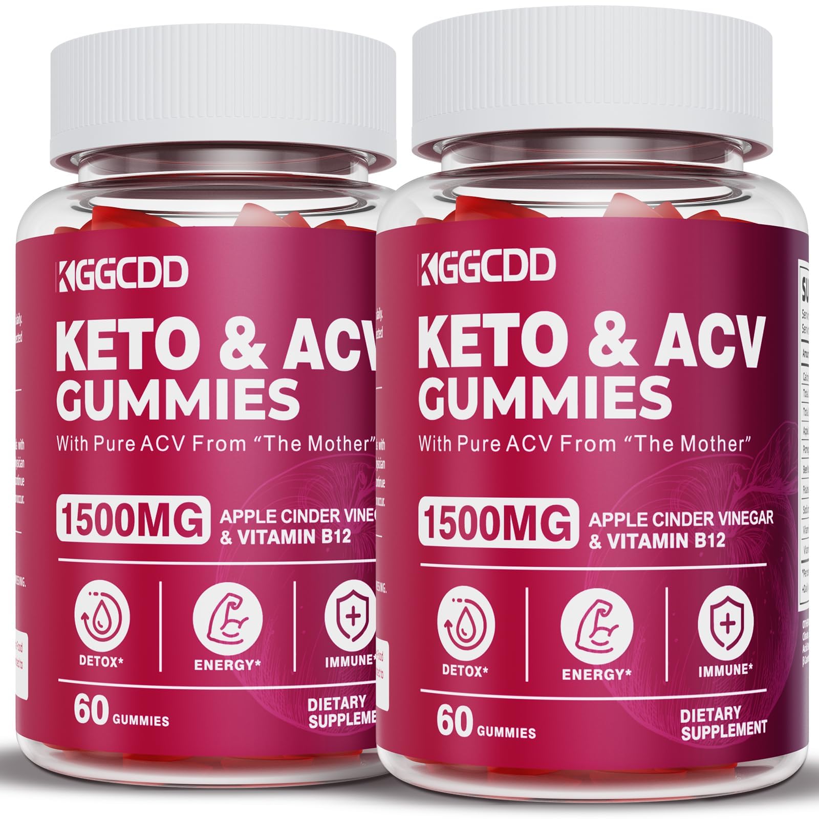 Amazon.com: 2 Pack Keto ACV Gummies Advanced Formula 1500MG Keto Gummies Apple Cider Vinegar ...